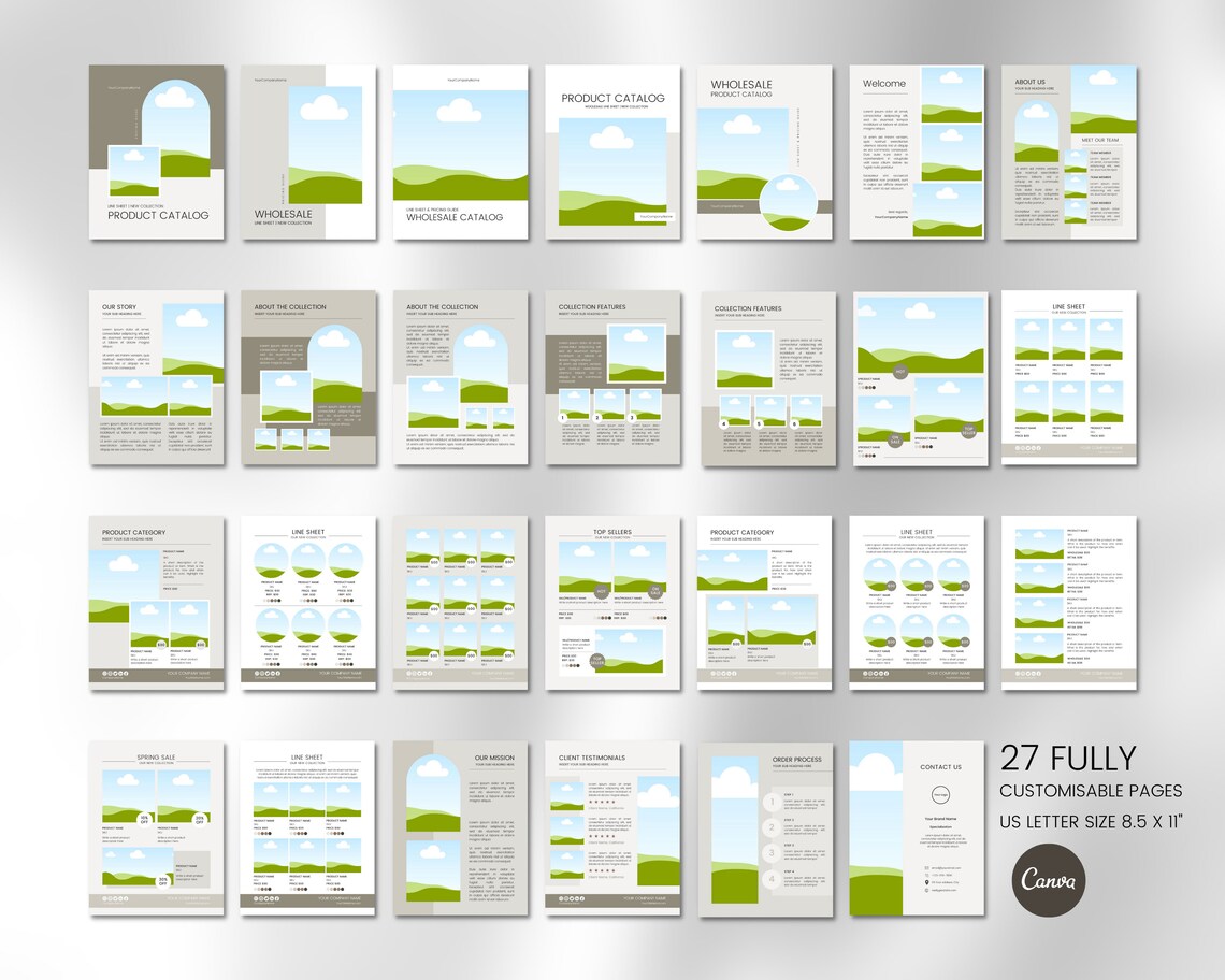 Wholesale Line Sheet Product Catalog Template Canva Editable - Etsy