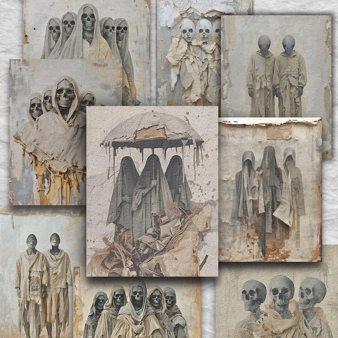 Skulls Skeletons Art, Faceless Creatures Illustrations, Ghostly ...