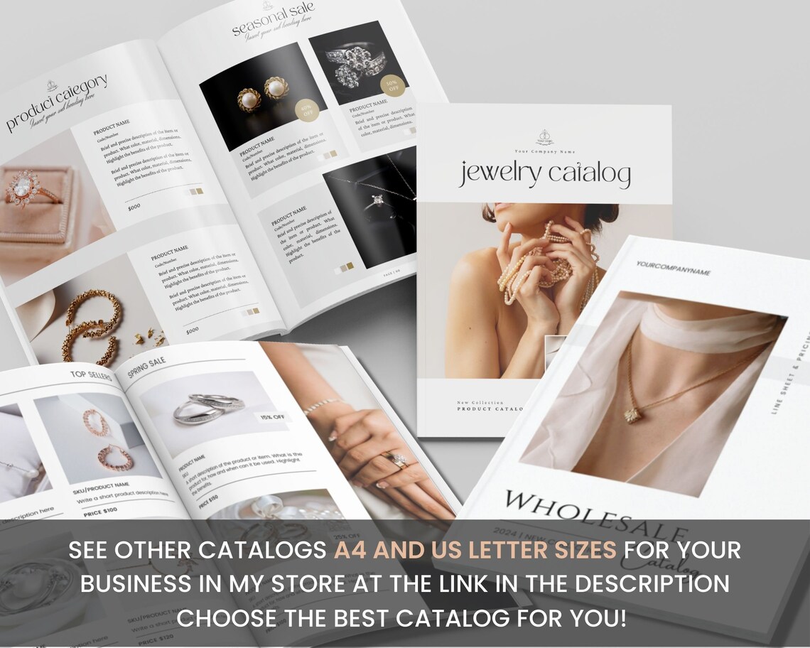 Wholesale Line Sheet Product Catalog Template Gift Guide Canva Editable ...
