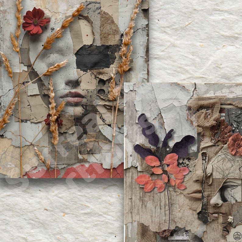 Surreal Face Collage Art, Digital Textures With People, Mixed Media ...