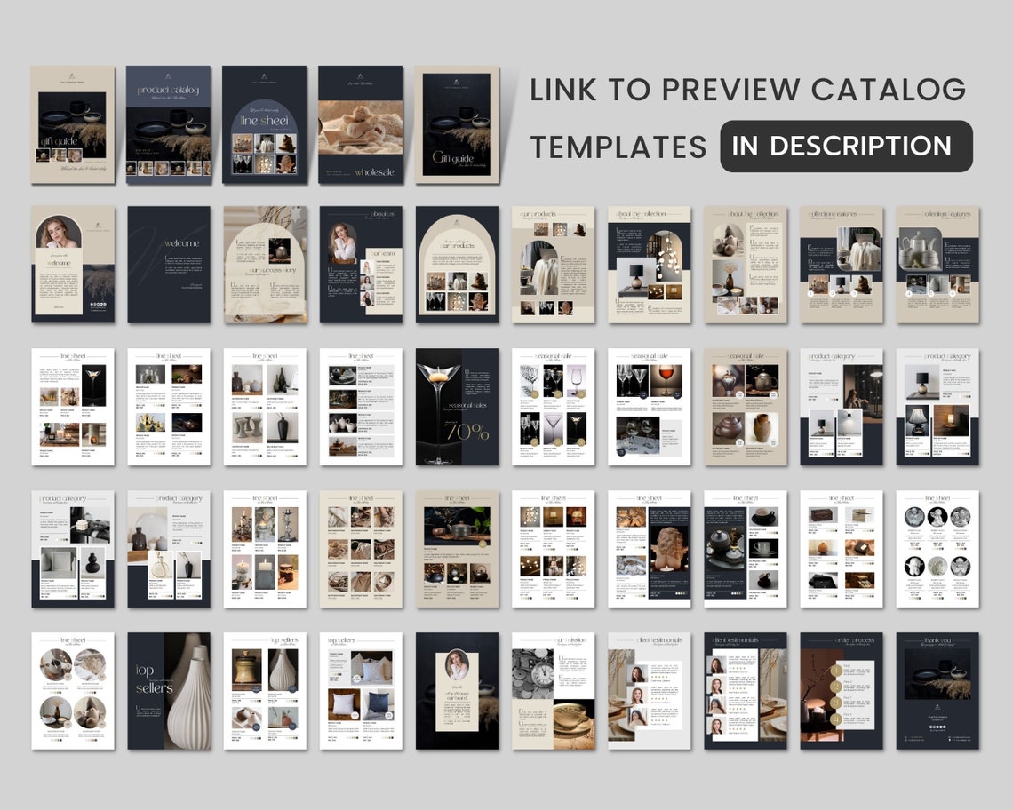 Wholesale Line Sheet Product Catalog Template Gift Guide Canva Editable ...