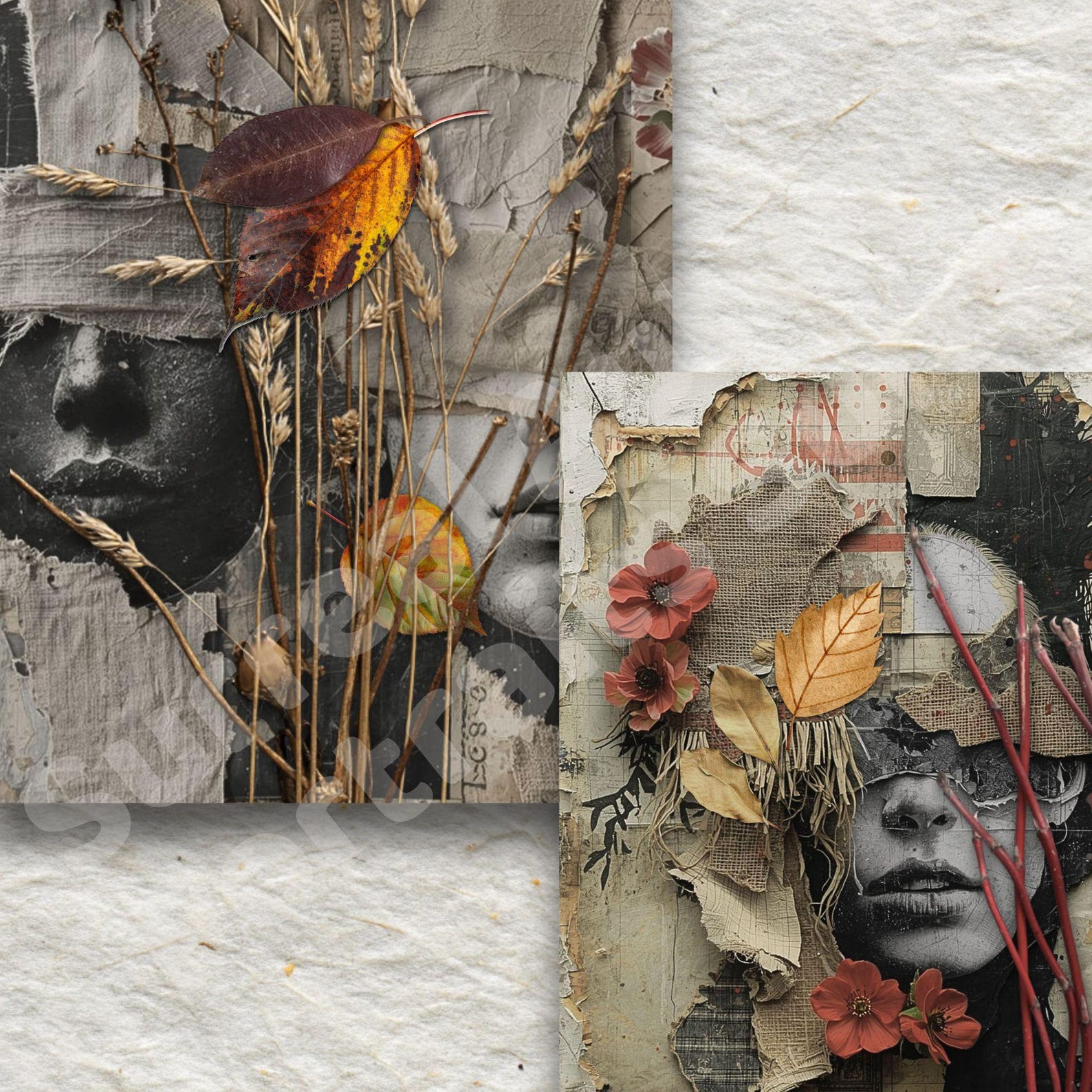 Surreal Face Collage Art, Digital Textures With People, Mixed Media ...