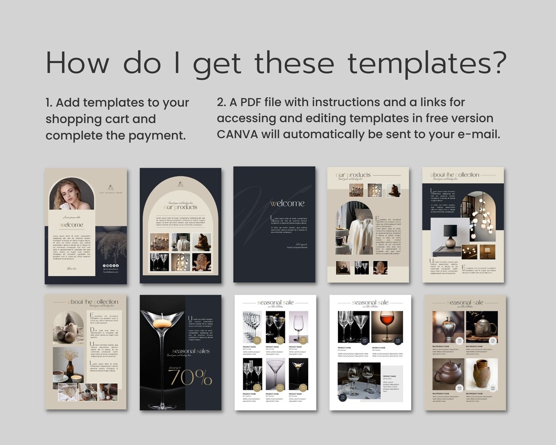 Wholesale Line Sheet Product Catalog Template Gift Guide Canva Editable ...