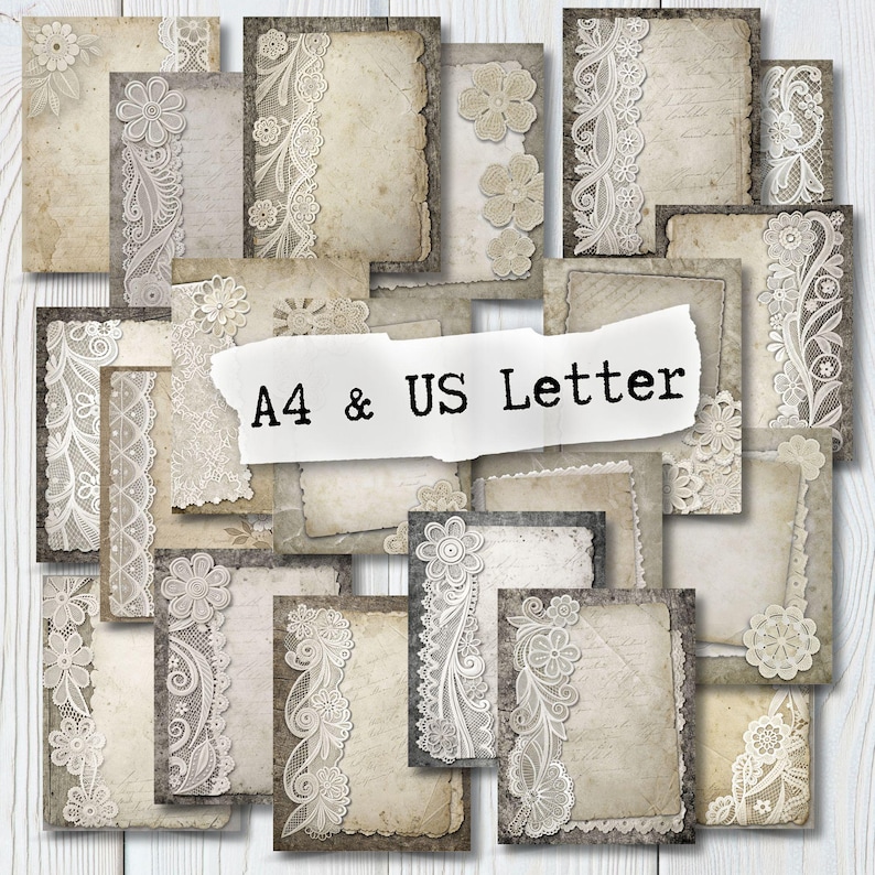 Shabby Chic Lace Digital Paper | Vintage Texture Backgrounds (set-2) - Etsy