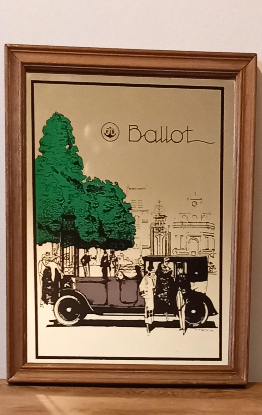 Vintage Ballot Automobile Advertising Mirror - Collectable - Art Deco ...