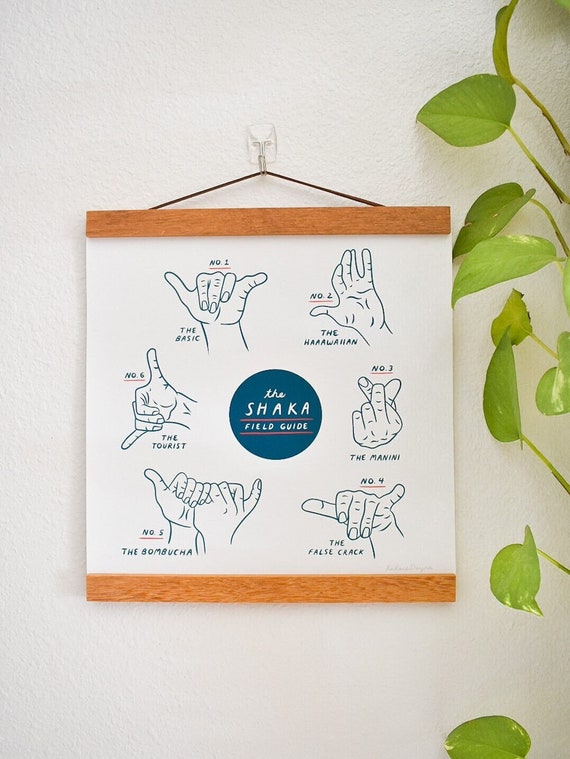 Shaka Field Guide Poster Shaka Poster Hawaii Shaka Poster | Etsy