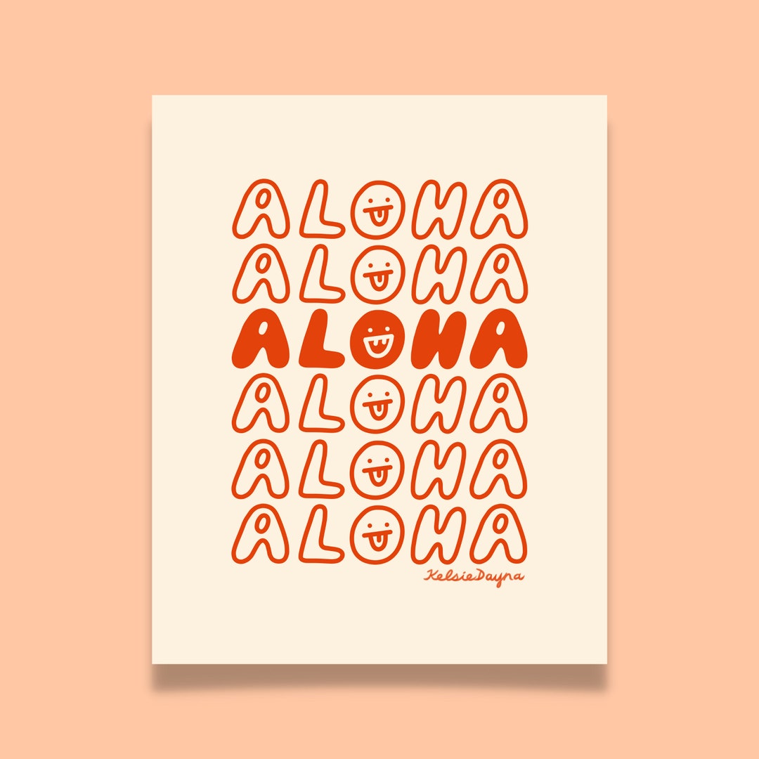 Aloha Art Poster, Thank You Bag Art Poster, Aloha Poster, Aloha Print ...