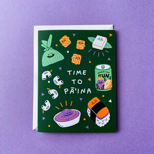 Time to Pāʻina Greeting Card, Hawaiian Greeting Card, Hawaii Card ...