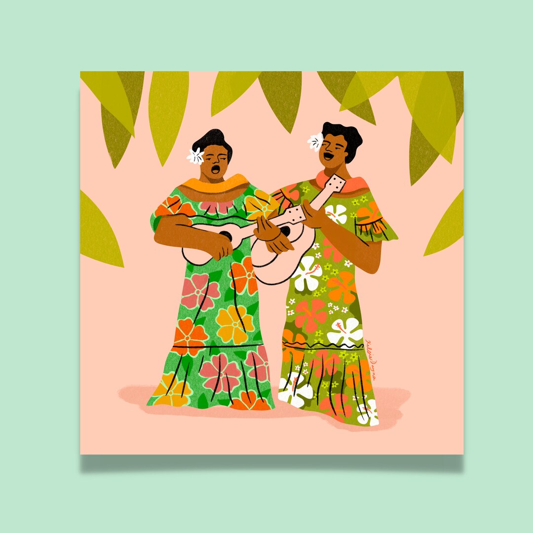 Mu'umu'u Mele Art Print, Hawaii Art, Hawaiian Art, Hawaii Wall Art, Mu ...