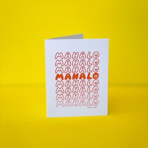 Mahalo Greeting Card, Thank You Greeting Card, Hawaiian Greeting Card ...
