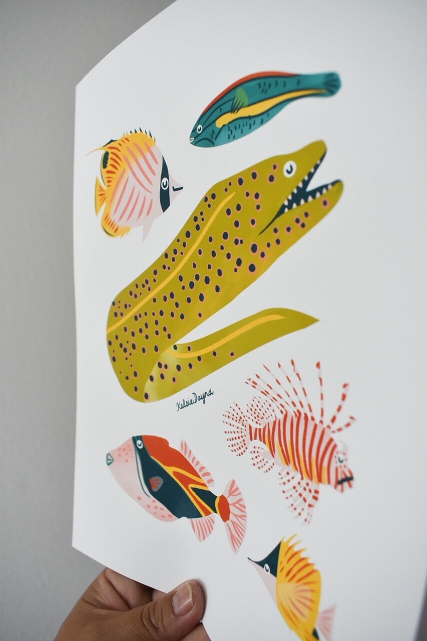 Hawaiian Fish Art Print, Hawaii Art, Marine Life Art, Fish Print ...