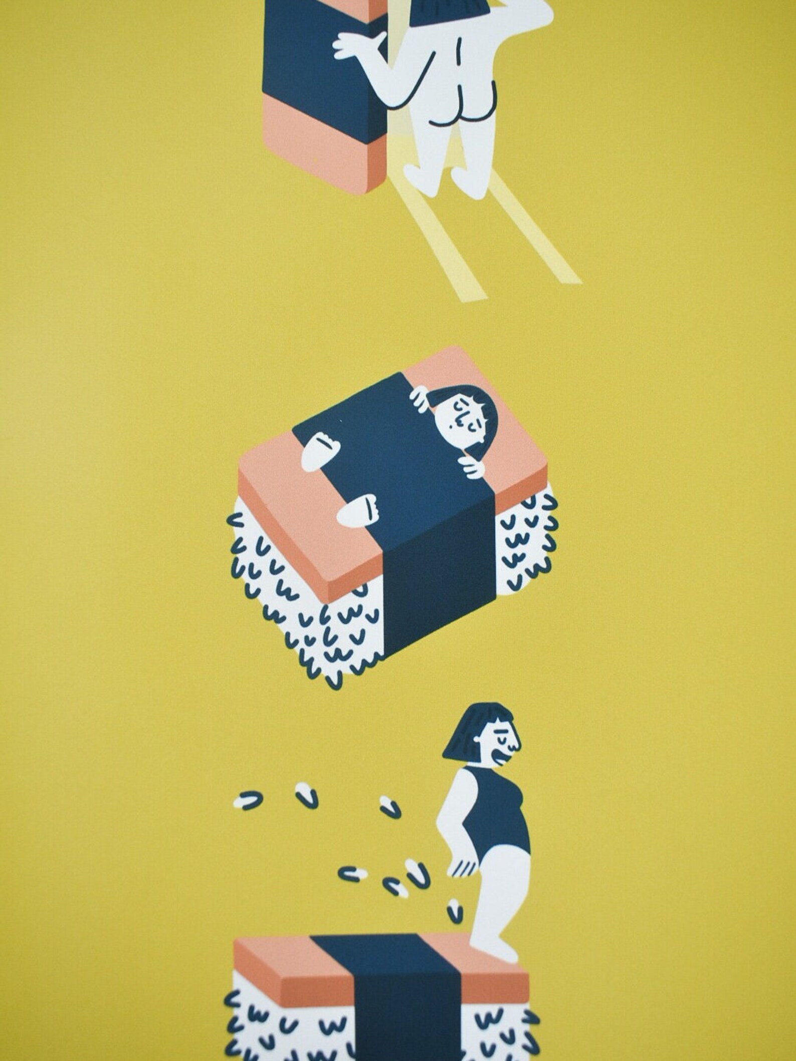 Spam Musubi Art Print Eat Sleep Surf Poster Spam Musubi - Etsy 日本