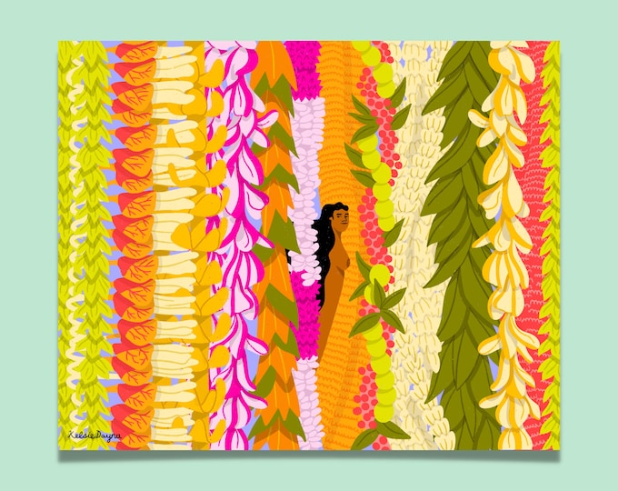 Lei Day Art Print, May Day is Lei Day in Hawaii, Hawaii Art, Hawaiian ...