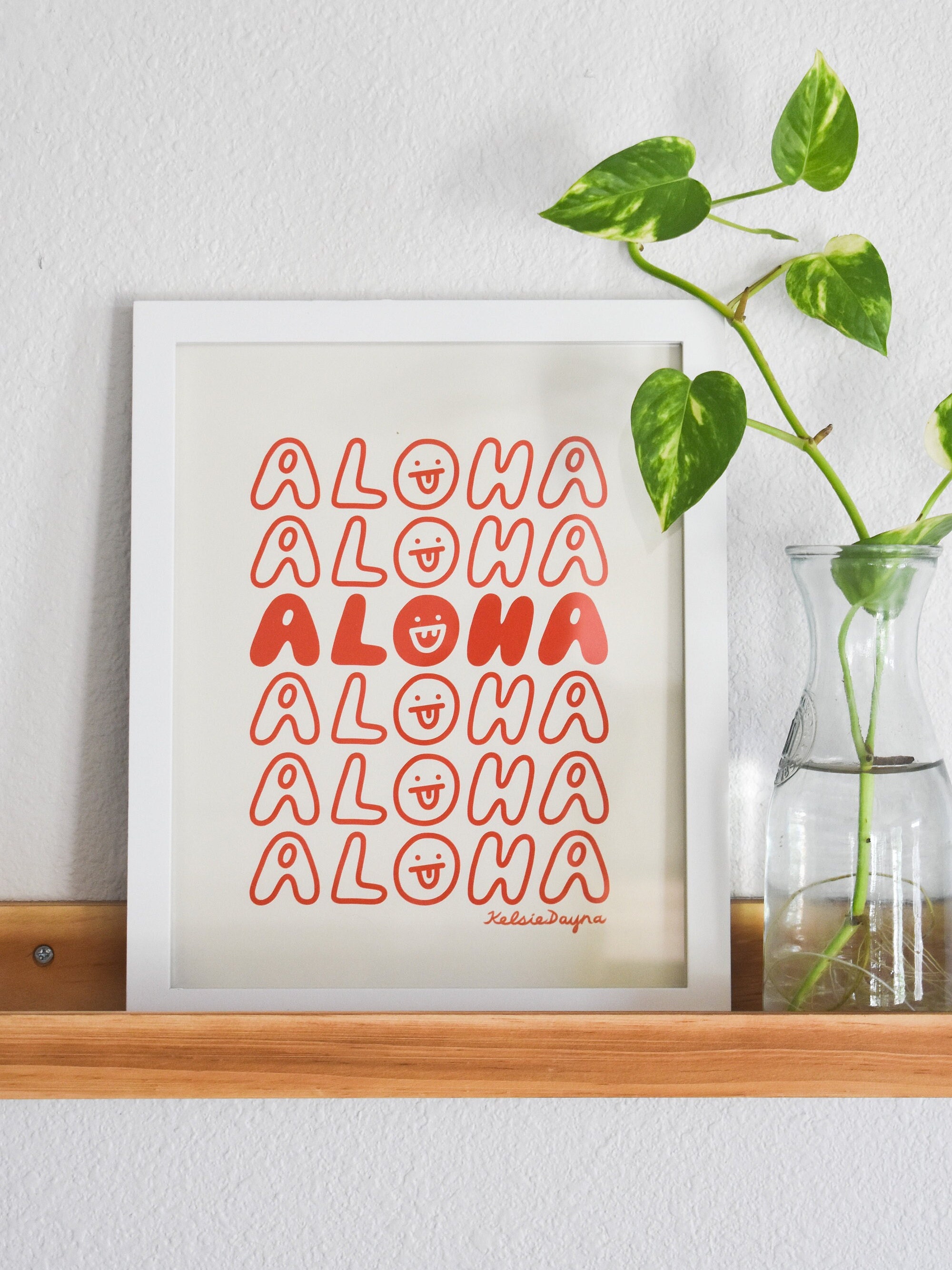 Aloha Art Poster Thank You Bag Art Poster Aloha Poster | Etsy