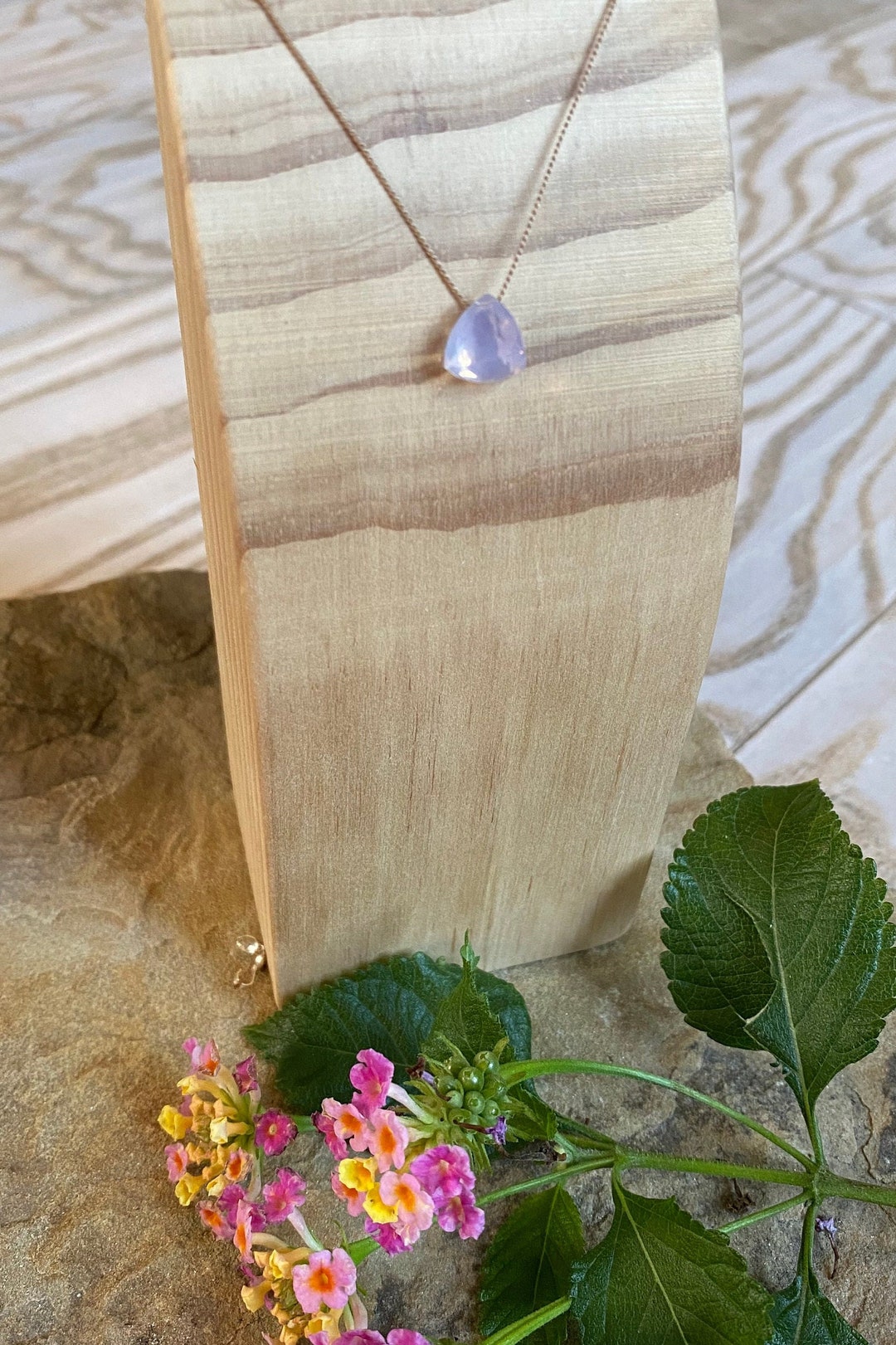 Dainty Lavender Moon Quartz Faceted Trillion Necklace, Cord Necklace ...
