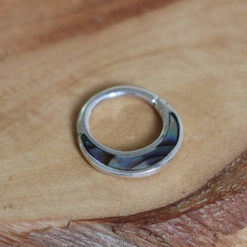 Abalone Sterling Silver Septum Ring Piercing 16 Gauge 1.2 Mm - Etsy