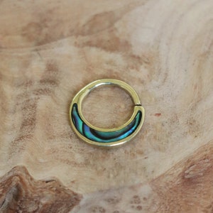 Abalone Shell Septum Ring | Brass & Sterling Silver | Daith | Helix ...