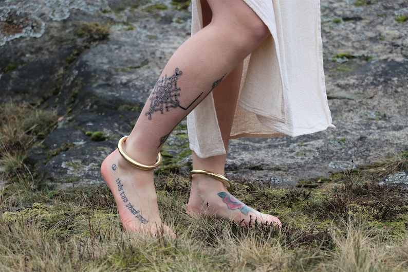 Brass Anklet | Ankle Cuff | Ankle Bracelet - Etsy
