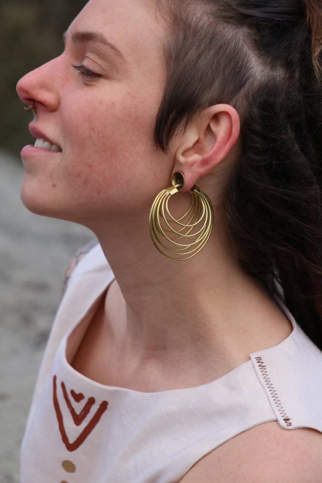 Stacked Hoop Ear Weights | Chunky Hangers | 2 Sizes Available | Tribal ...