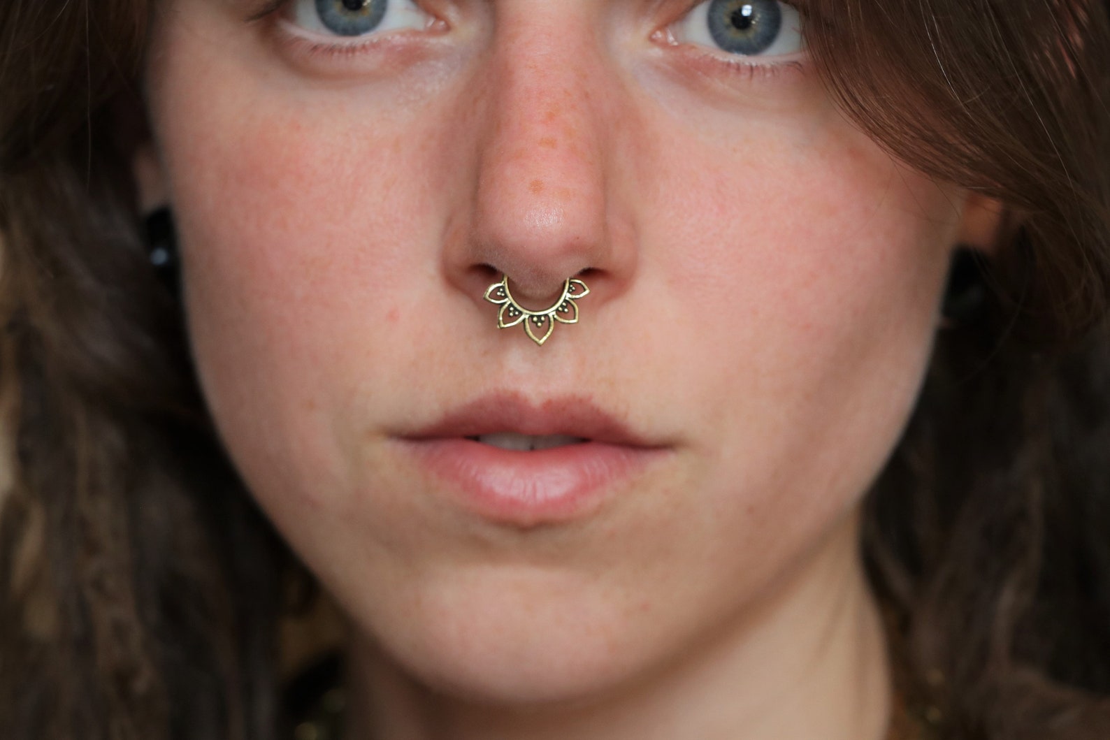 Lotus Flower Septum Ring Brass & Sterling Silver 1mm / 18 - Etsy