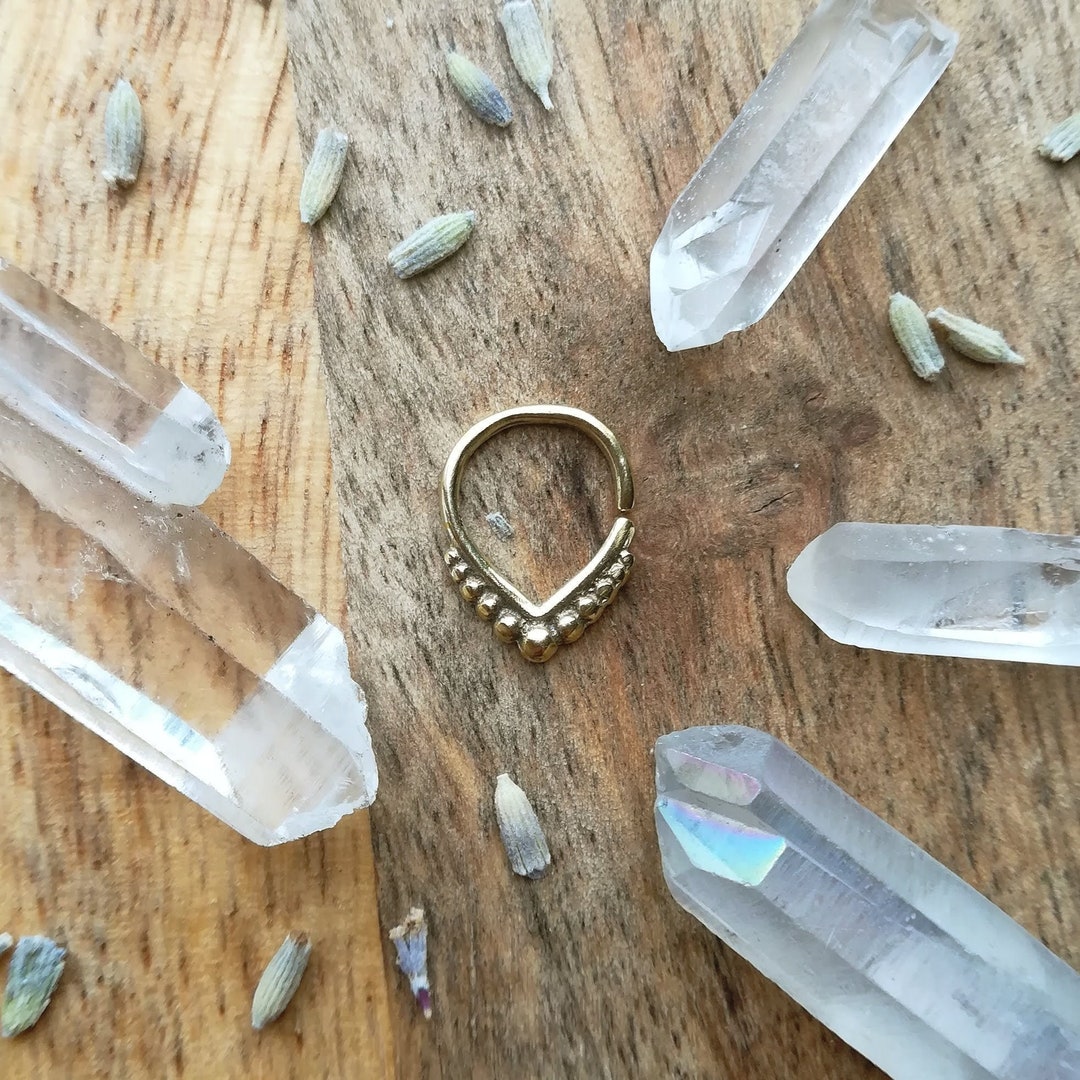 Indian Dots | Brass Septum Ring | 1mm / 18 Gauge - Etsy