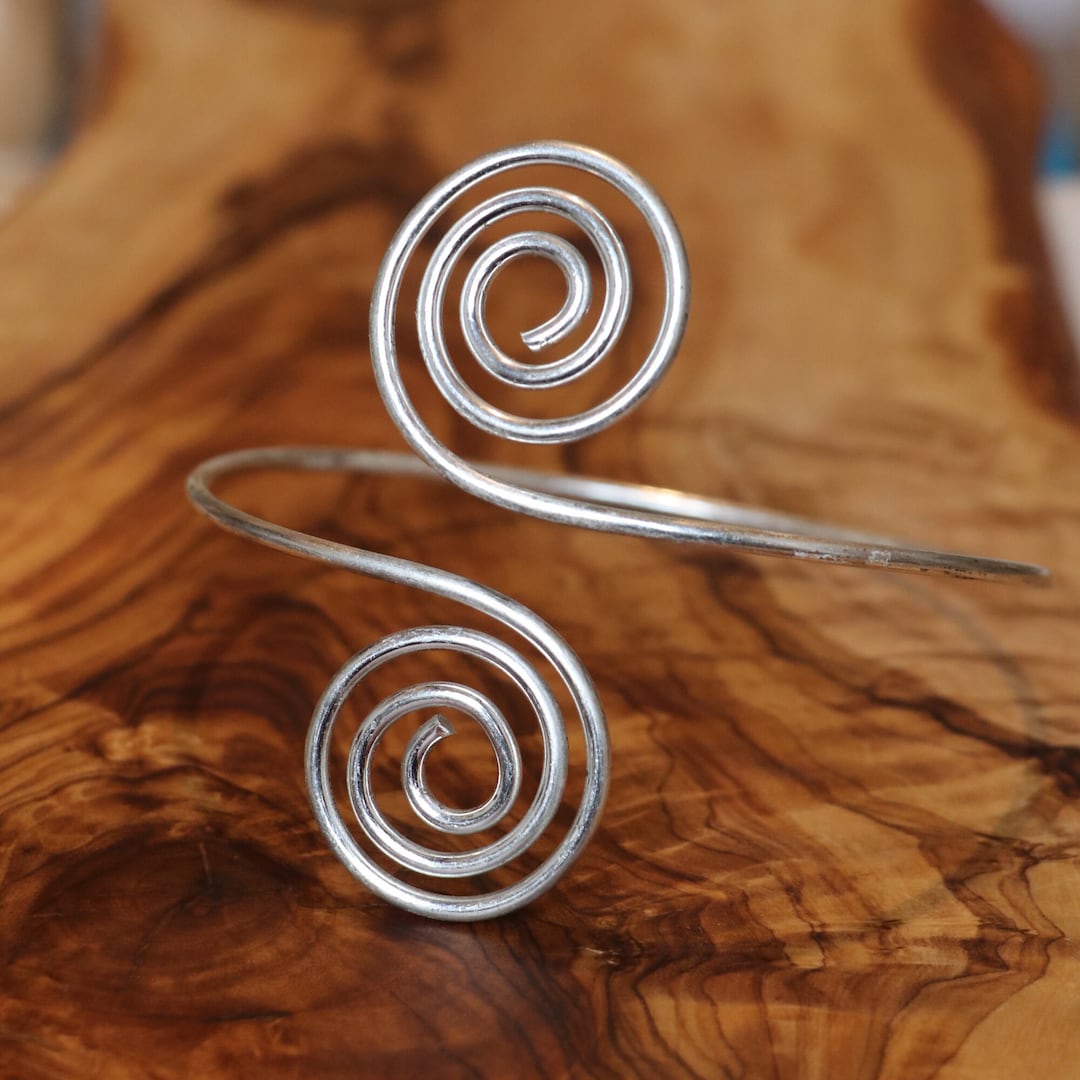 Large Silver Spiral Armlet | Tribal Body Jewellery - Etsy