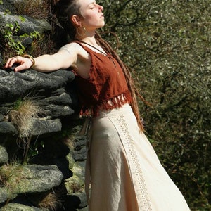 Tassel Earthy Crop Top | Raw Cotton | Rust Red | Forest Green - Etsy