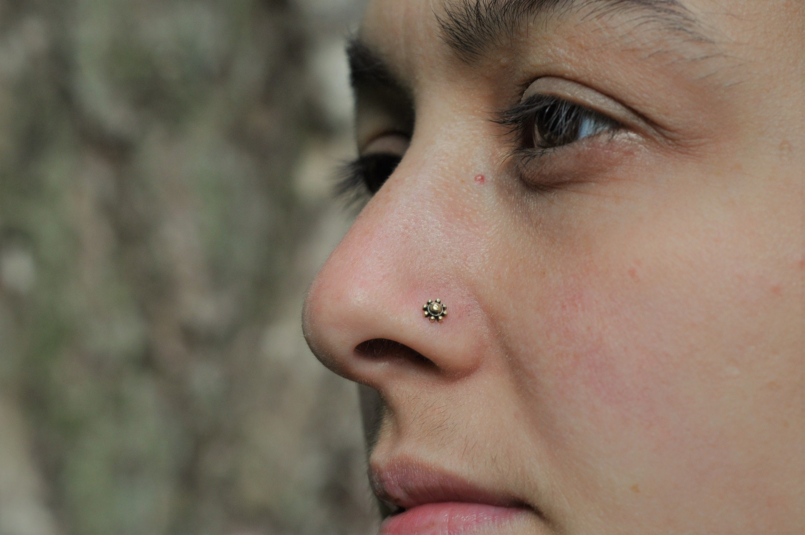 Indian Flower Nose Stud Indian Style Nose Stud / Bone - Etsy
