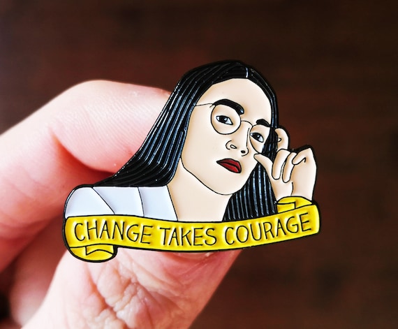 AOC Pin Alexandria Ocasio-cortez Pin Feminist Pin - Etsy