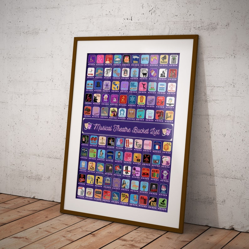 Musical Theatre Scratch off Poster - Gift for Musical Theater Fans ...