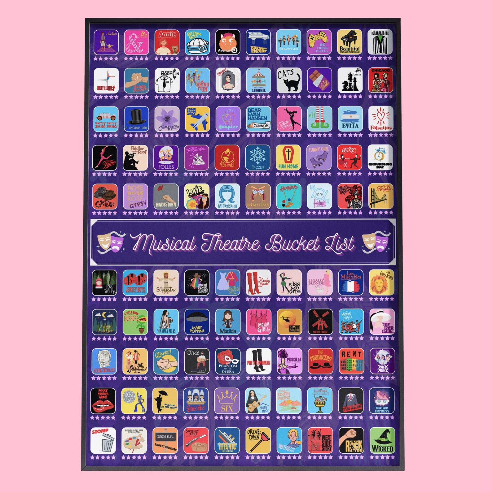 Musical Theatre Scratch off Poster Gift for Musical Theatre Fans ...