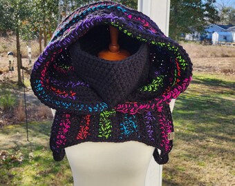 Matrixx Hood, Crochet Matrixx Hood, Crochet Hooded Cowl, Viral Matrixx ...