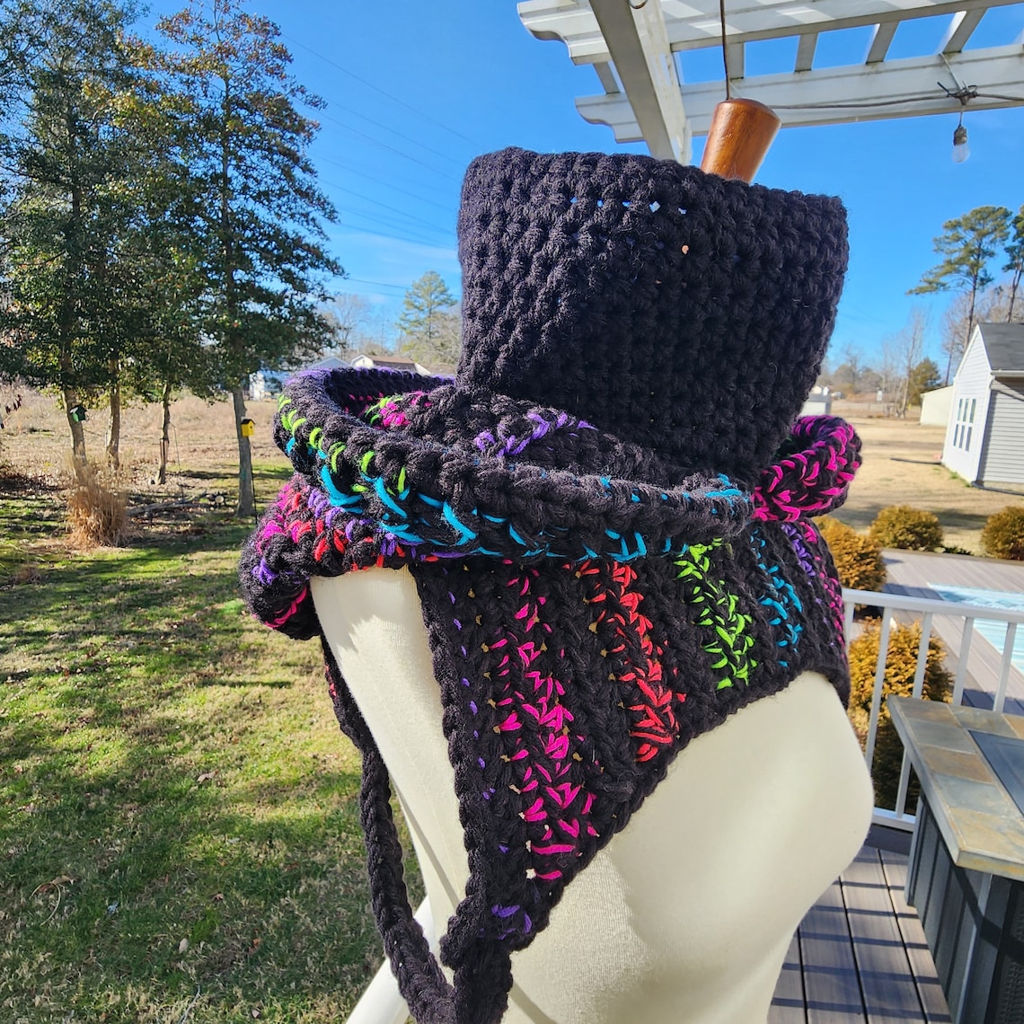 Matrixx Hood, Crochet Matrixx Hood, Crochet Hooded Cowl - Etsy UK