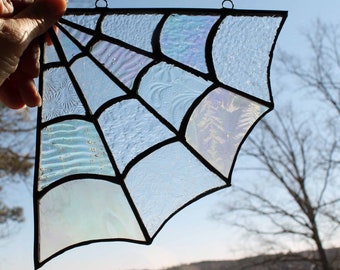 Stained Glass Spider Web Corner,home Decor, Garden Decor,spider Web ...