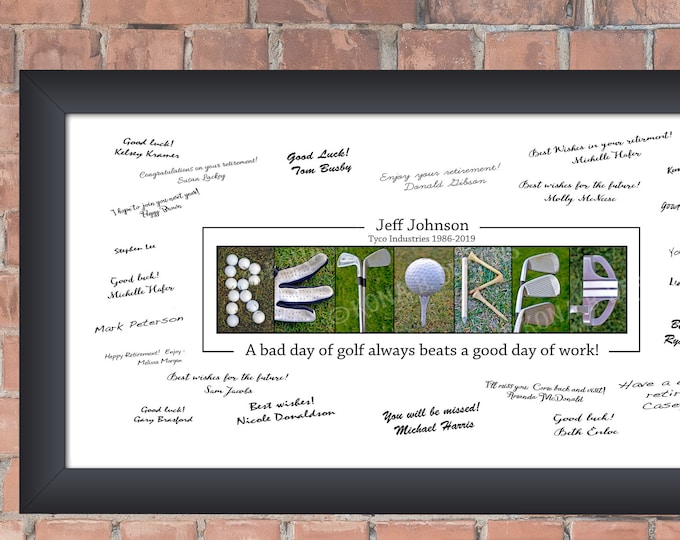 Retirement Gift for Golf Lover, Coworker Retirement Gift, Personalized ...