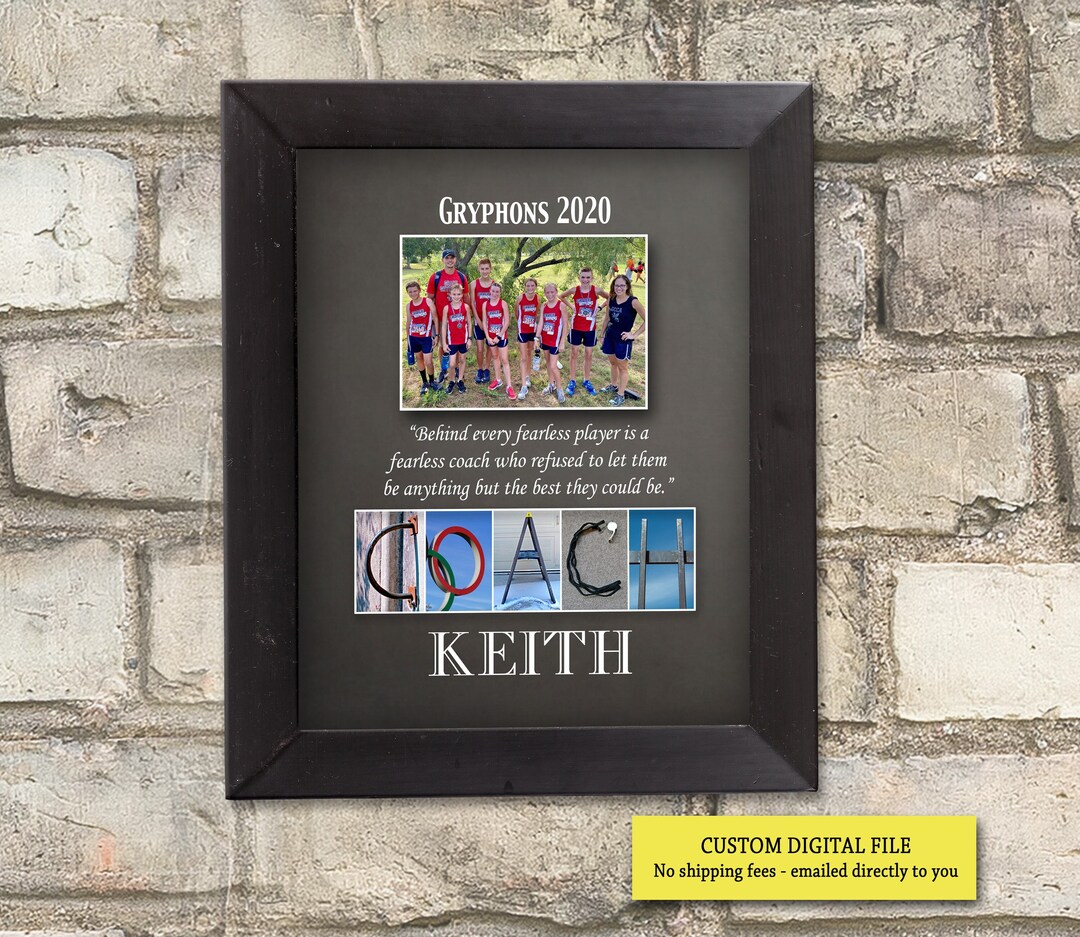 Custom Printable Gift for Cross Country Track Coach, Team Gift for ...