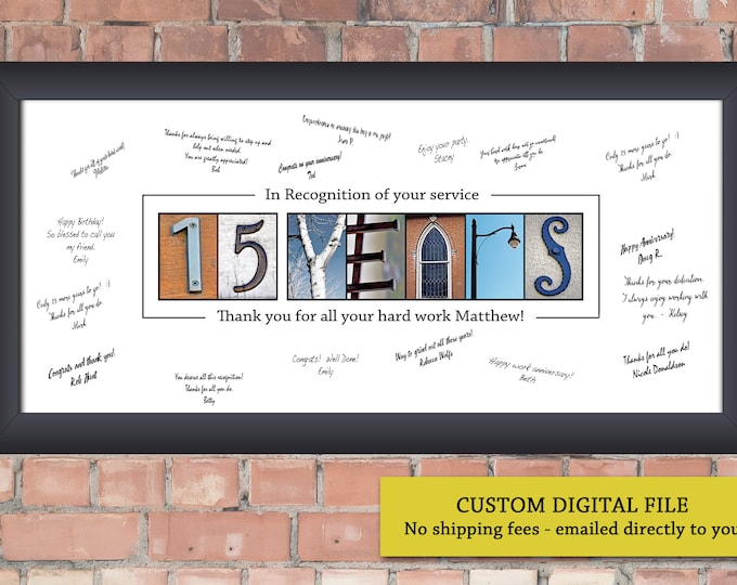 15 Year Work Anniversary Gift Personalized Employee Recognition Gift ...