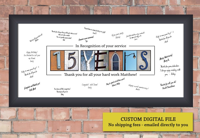15 Year Work Anniversary Gift Personalized Employee Recognition Gift ...