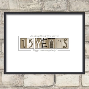 15 Year Work Anniversary Gift Personalized Employee Recognition Gift ...