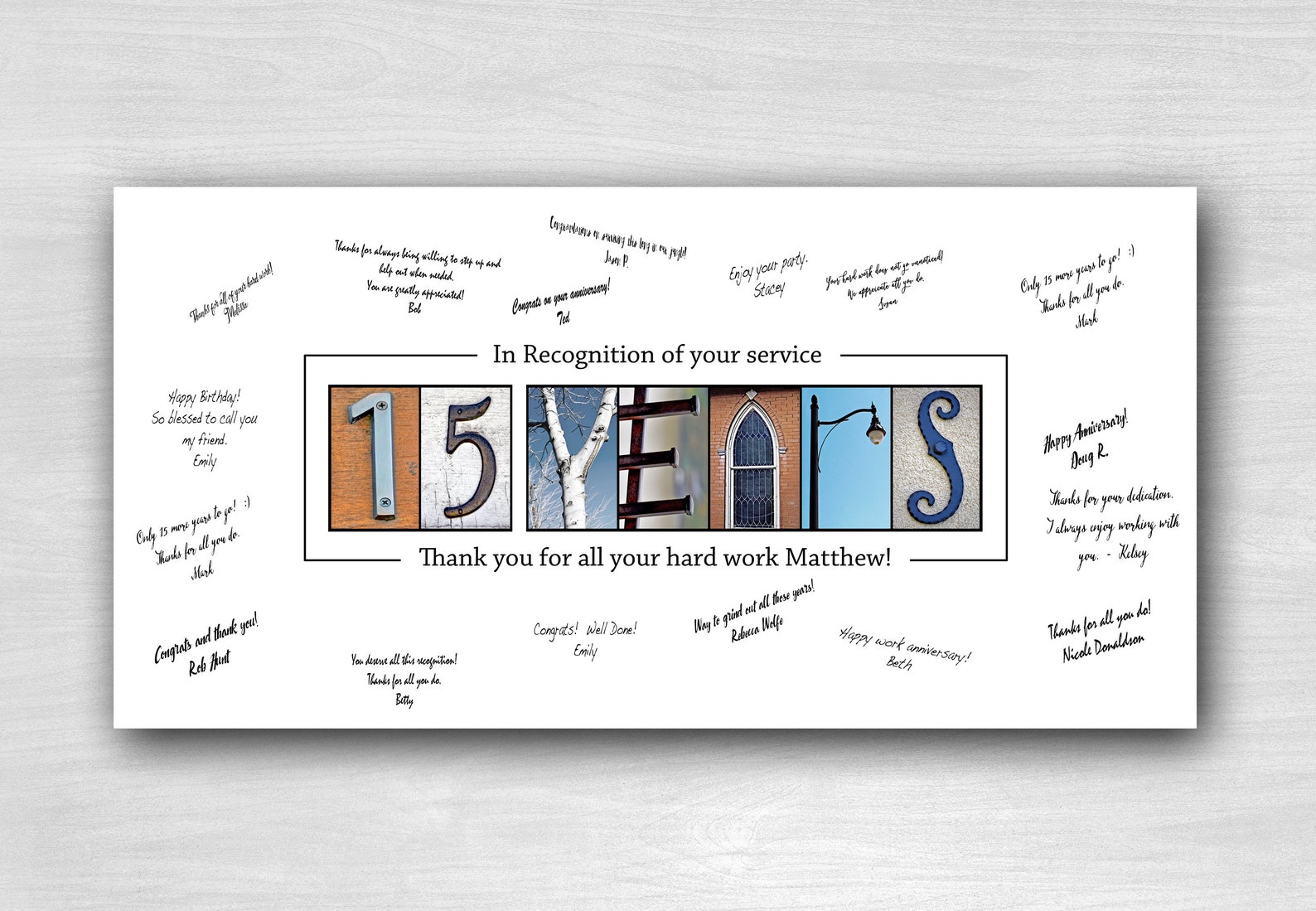 15 Year Work Anniversary Gift Personalized Employee Recognition Gift ...