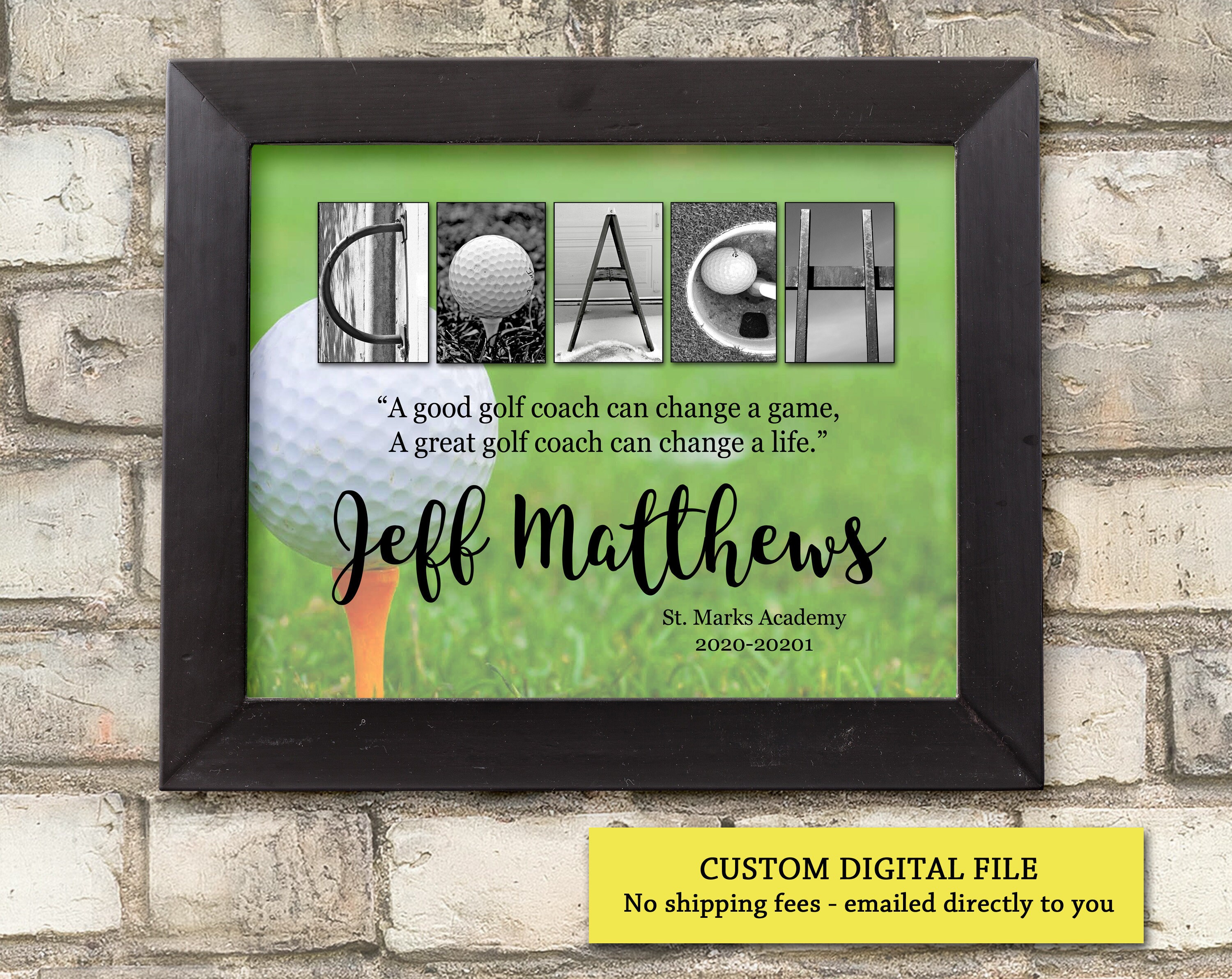 Golf Coach Gift Idea Coaches Gifts Golf Gift Thank You - Etsy