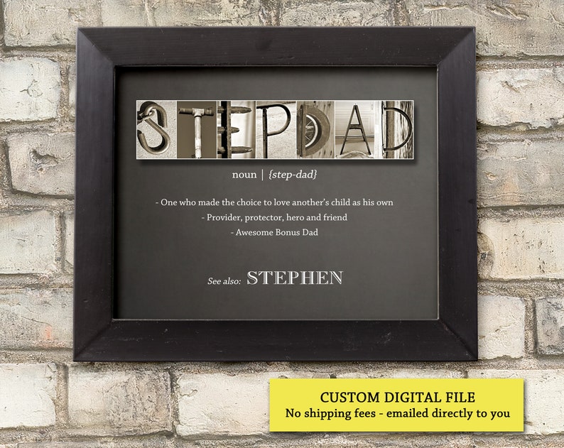 Personalized Fathers Day Gift for Stepdad Printable Gift Bonus Dad ...