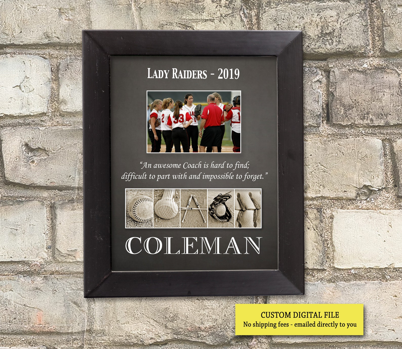 Softball Coach Gift Idea Coaches Gifts Softball Gift Thank - Etsy