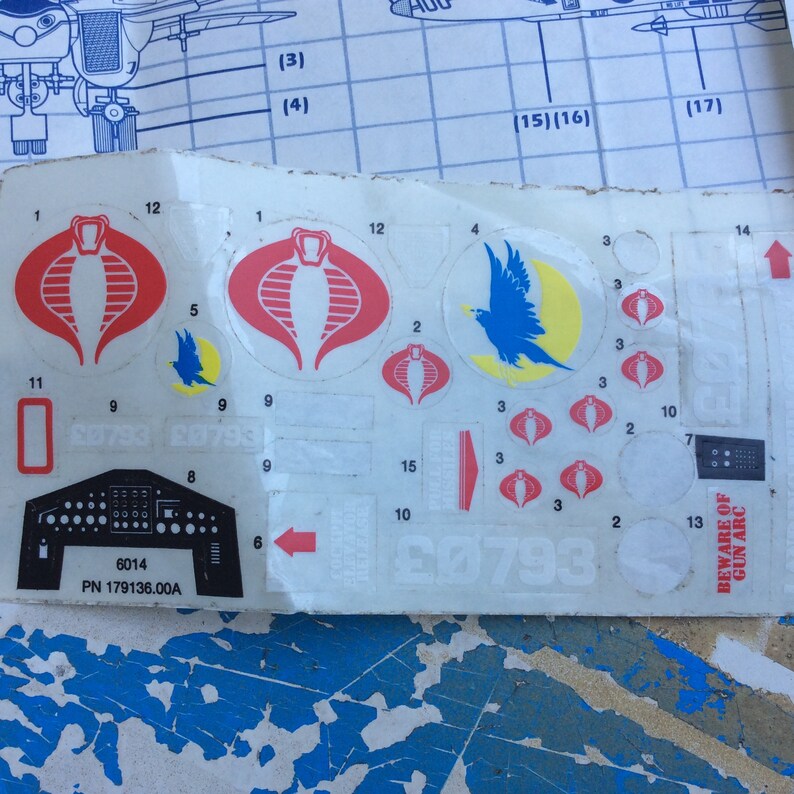 Vintage GI Joe Vehicle Blueprints and Sticker Sheet Lot, 1980's GI Joe ...
