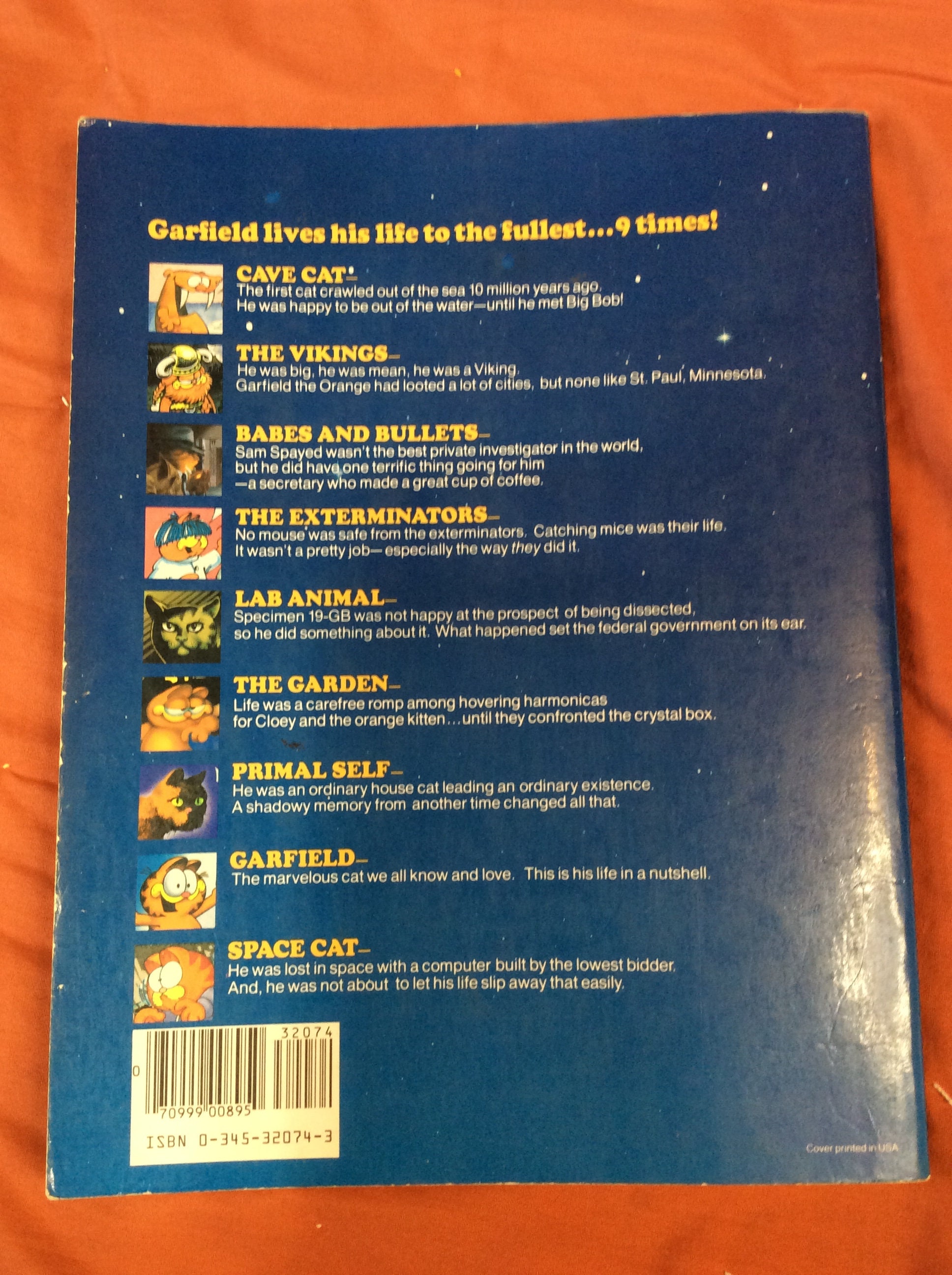 Garfield His 9 Lives Book by Jim Davis, Garfield the Cat Soft Cover ...