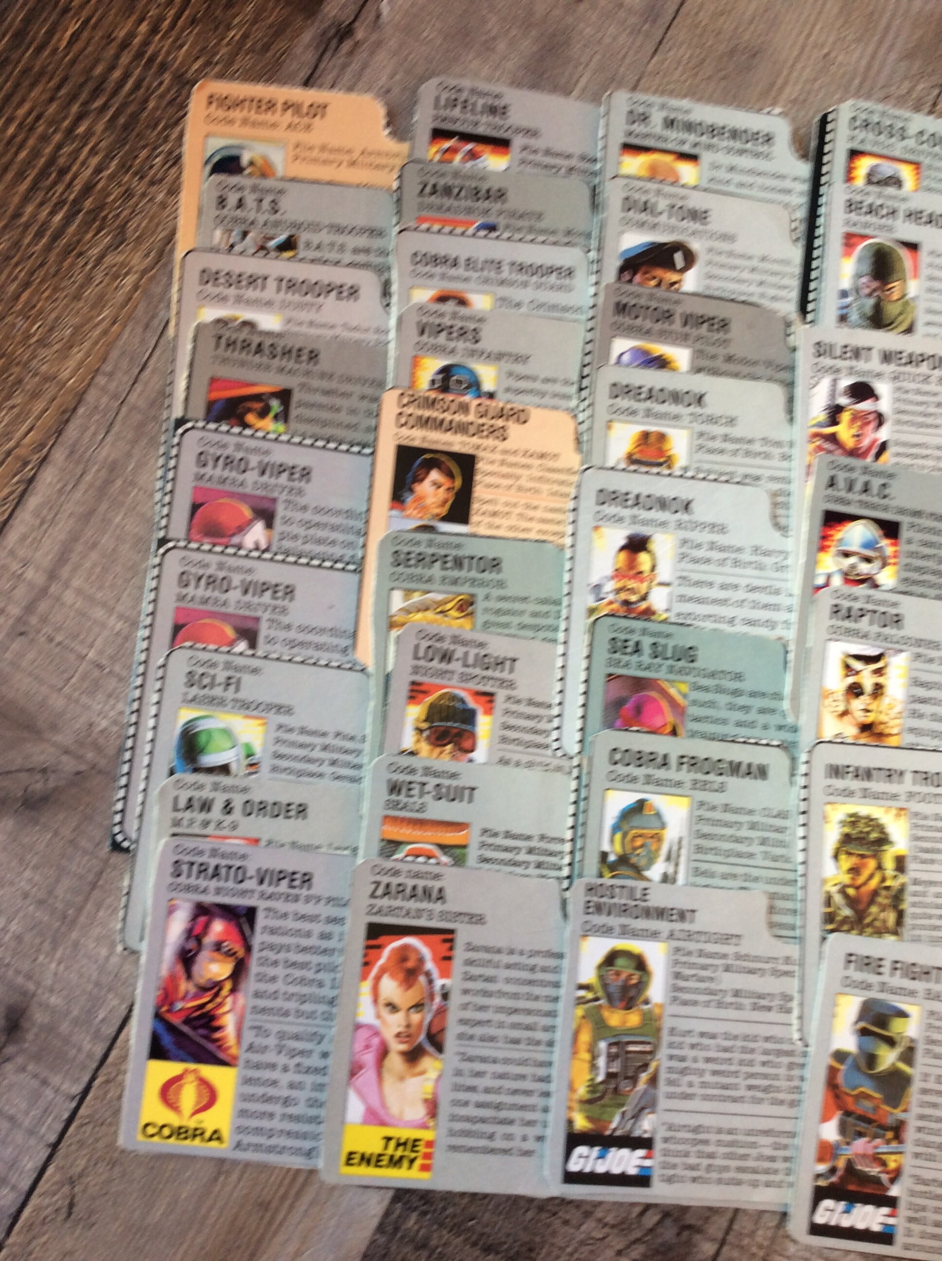 Vintage GI Joe File Cards, Lot of GI Joe Fact Cards 1980's, Vintage GI ...
