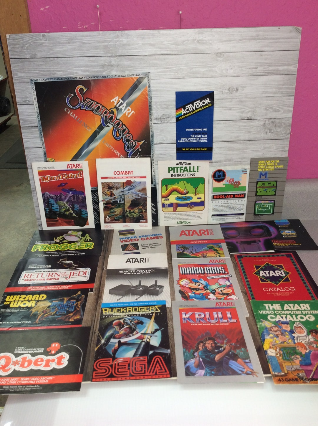 Lot of Vintage Atari Manuals, Catalogs, Ect, Atari Books, Atari Game Books, Mario Bros, Combat ...