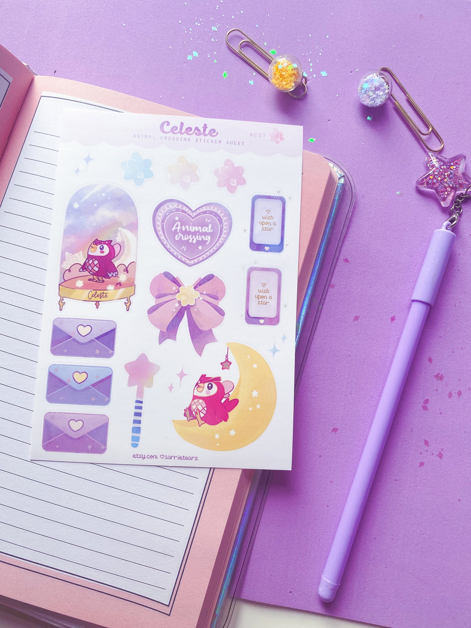 Animal Crossing Celeste Vinyl Cute Sticker Sheet New Horizons - Etsy