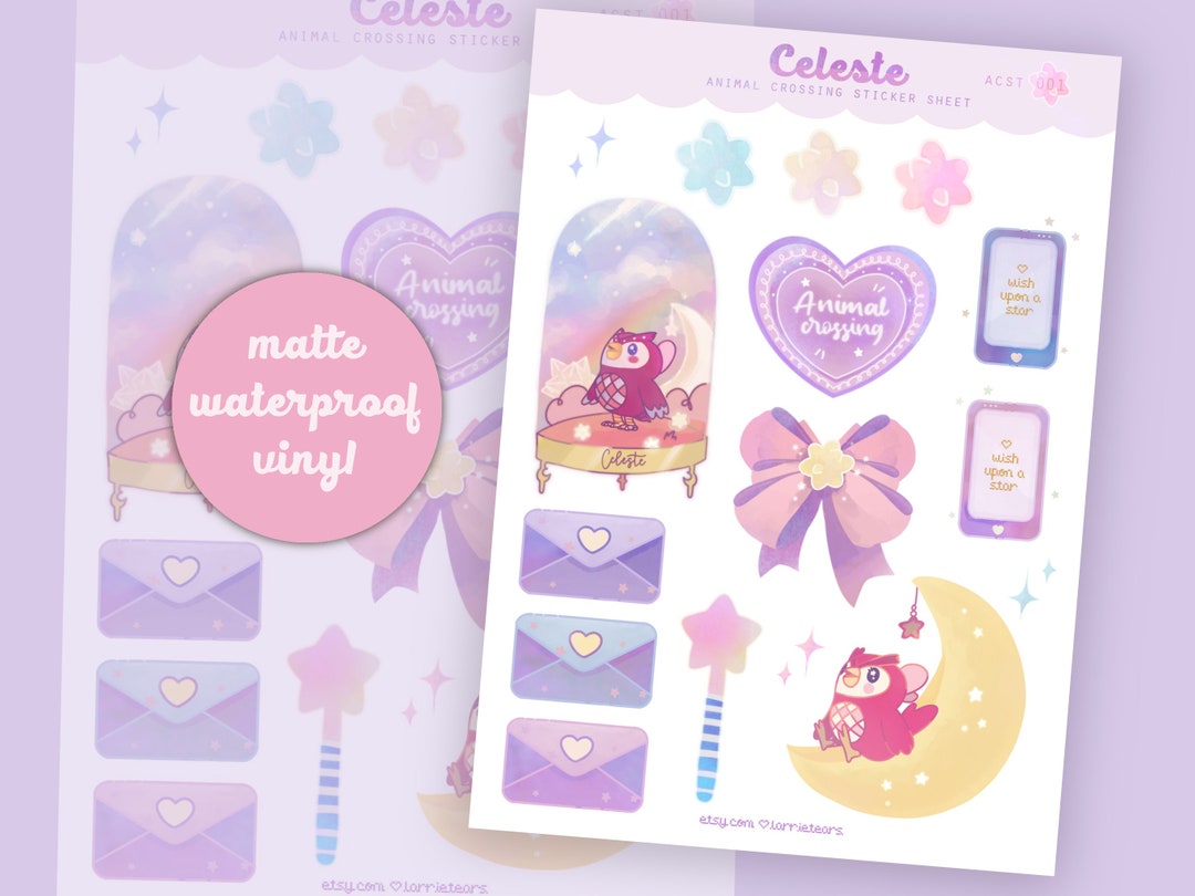 Animal Crossing Celeste Vinyl Cute Sticker Sheet New Horizons - Etsy