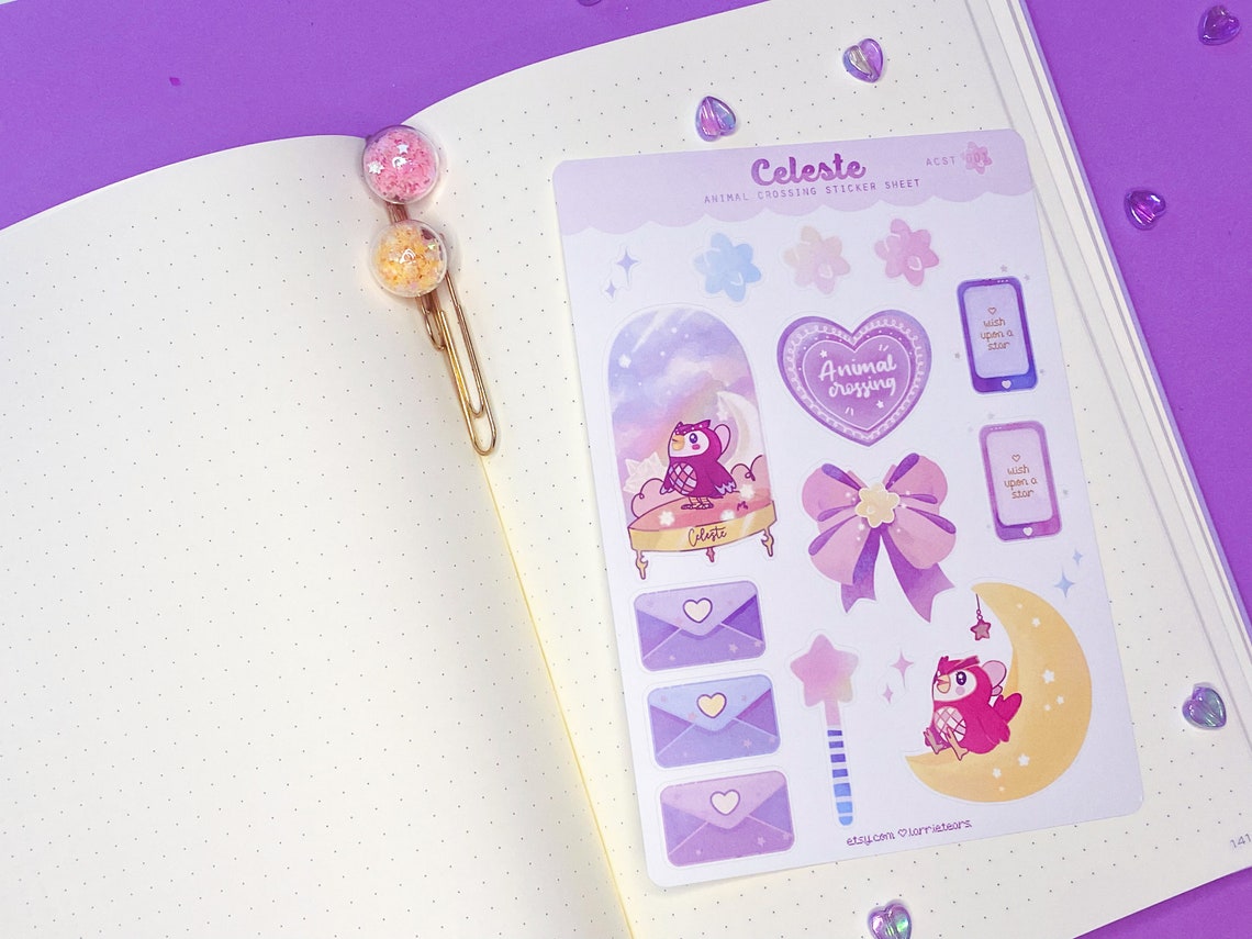 Animal Crossing Celeste Vinyl Cute Sticker Sheet New Horizons - Etsy